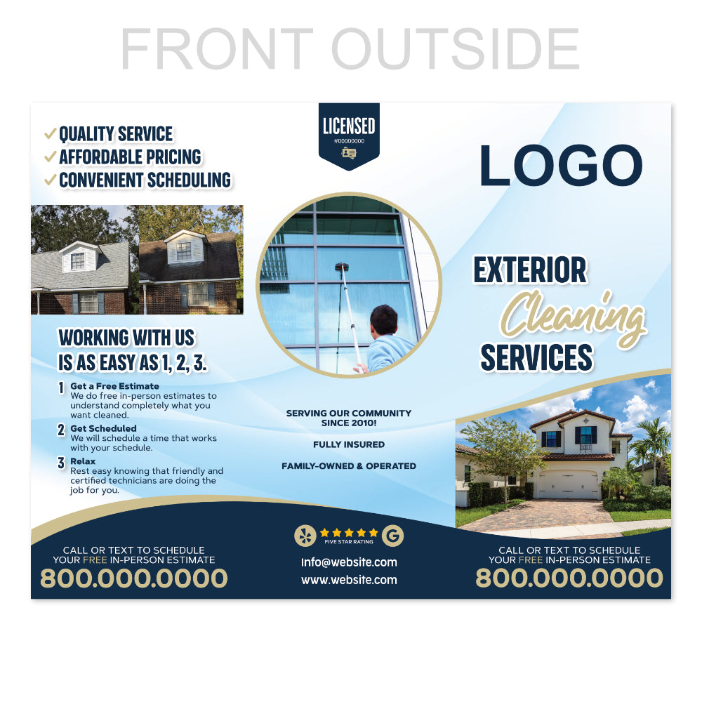Pressure Washing Trifold Brochure - Power Washing Print Services ...
