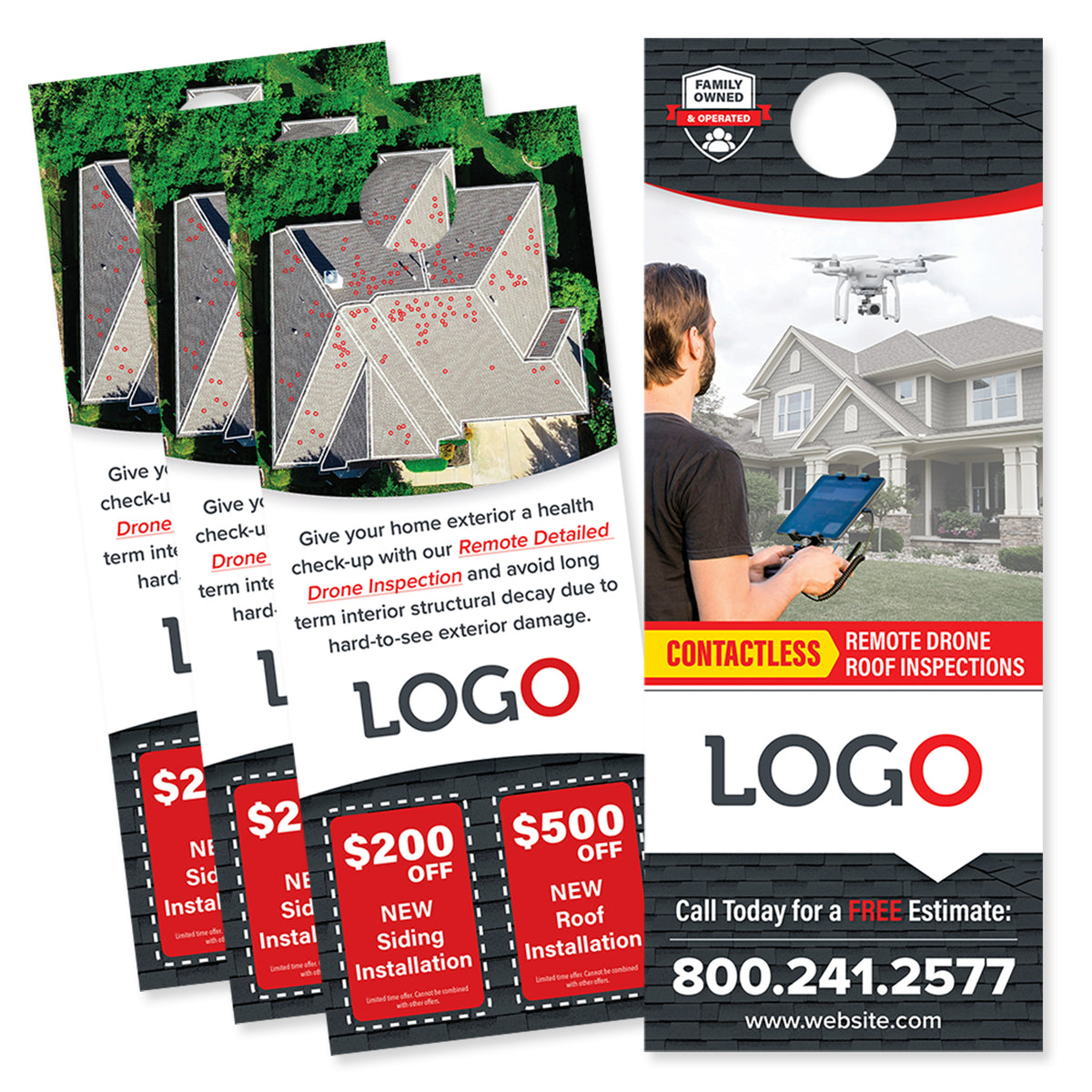 Contactless Drone Roofing Door Hanger - Inspection Door Hangers ...