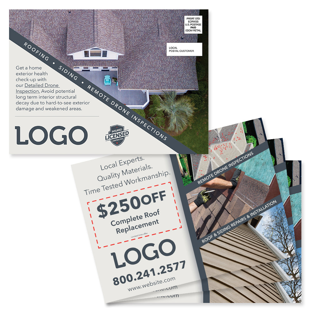 Contactless drone Inspection EDDM Postcards - Roofing Print Design ...