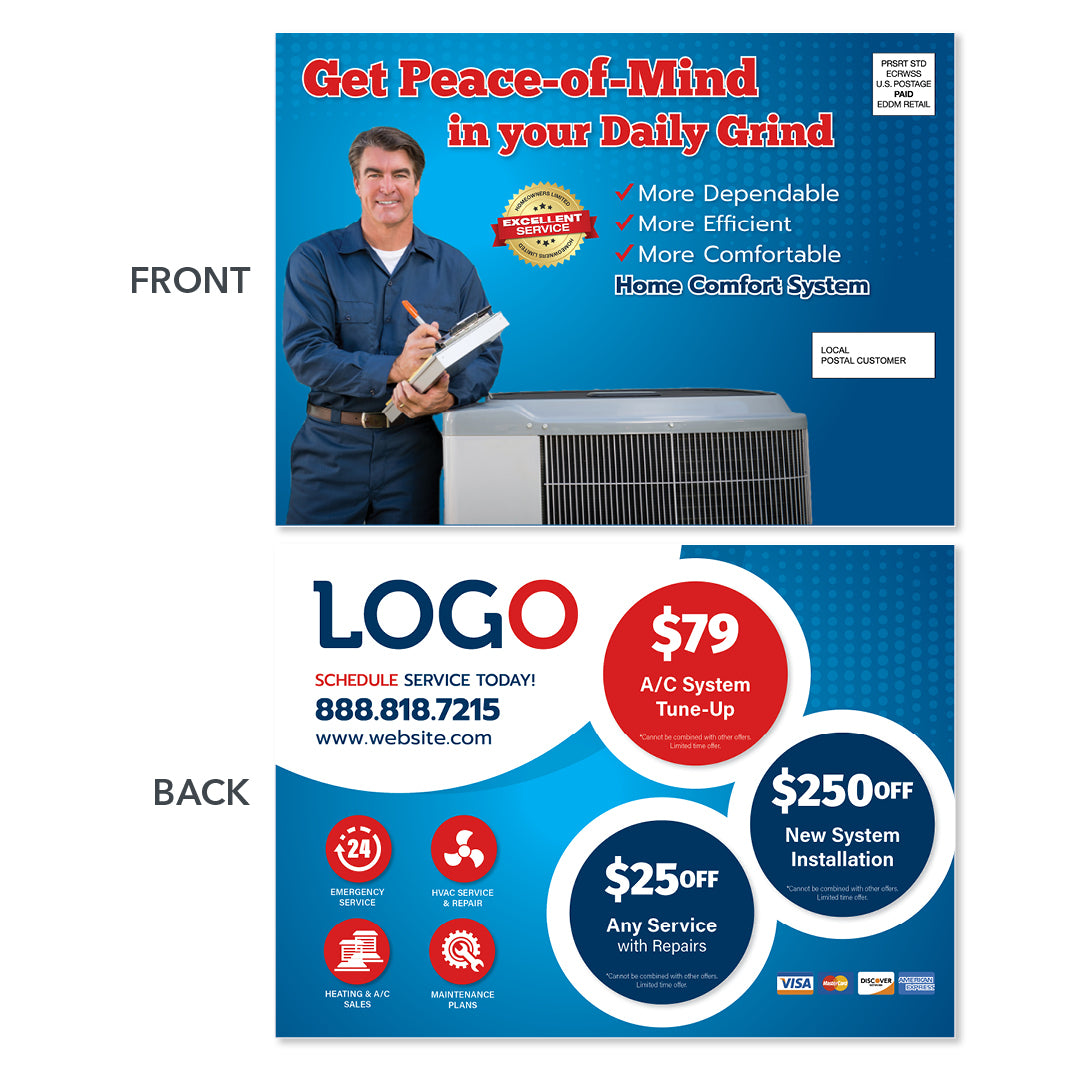 Maintenance HVAC EDDM Postcards - HVAC Marketing - FREE Shipping ...