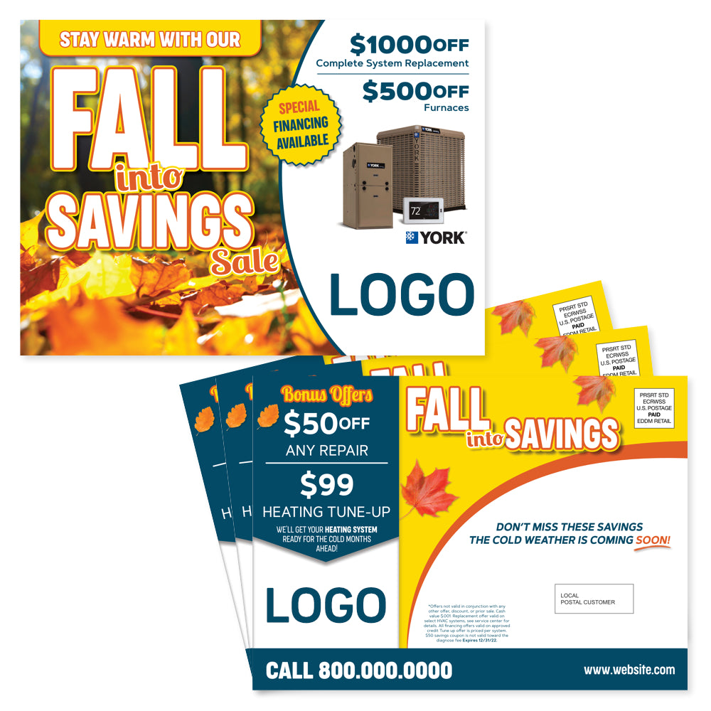 Fall Heating Maintenance HVAC EDDM Postcards - Design Print Service ...