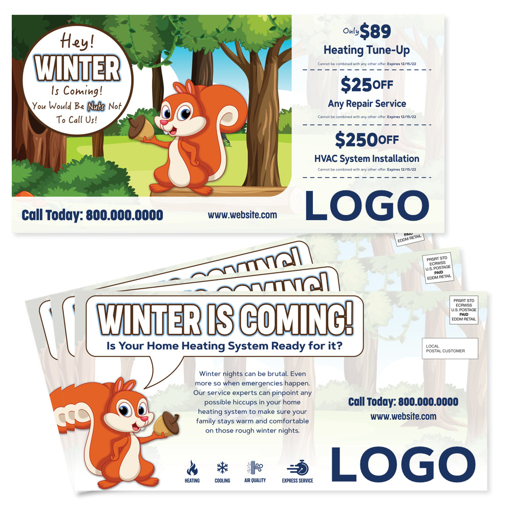 Fall Heating Maintenance HVAC EDDM Postcards - Design Print Service ...