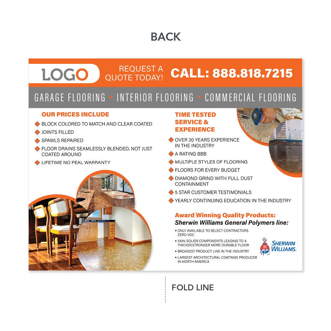 Flooring Contractor Half Fold Brochure - Design Print Services ...