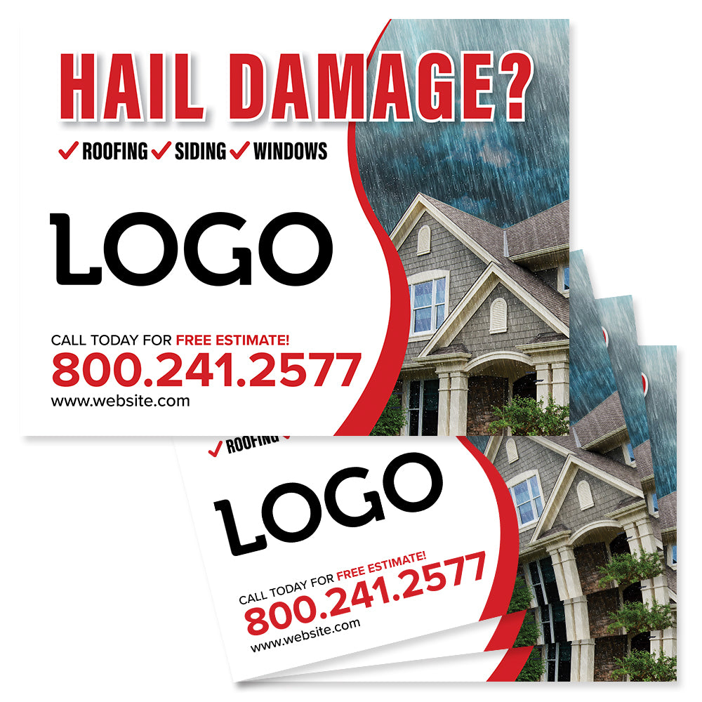 Hail Damage Yard Signs for Roofers - Full Color Print - FREE Shipping ...
