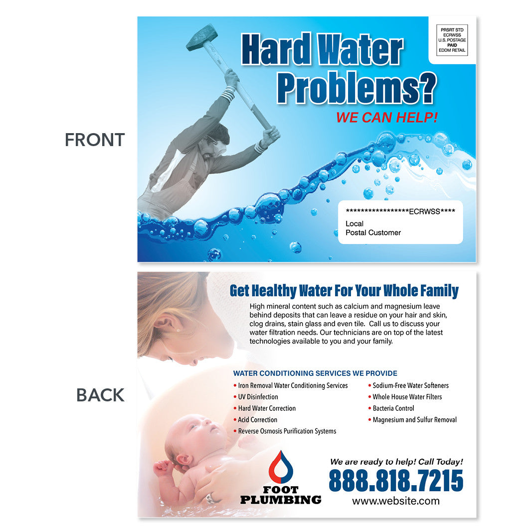 Hard Water EDDM Plumbing Postcards - Design Print Services – Footbridge ...