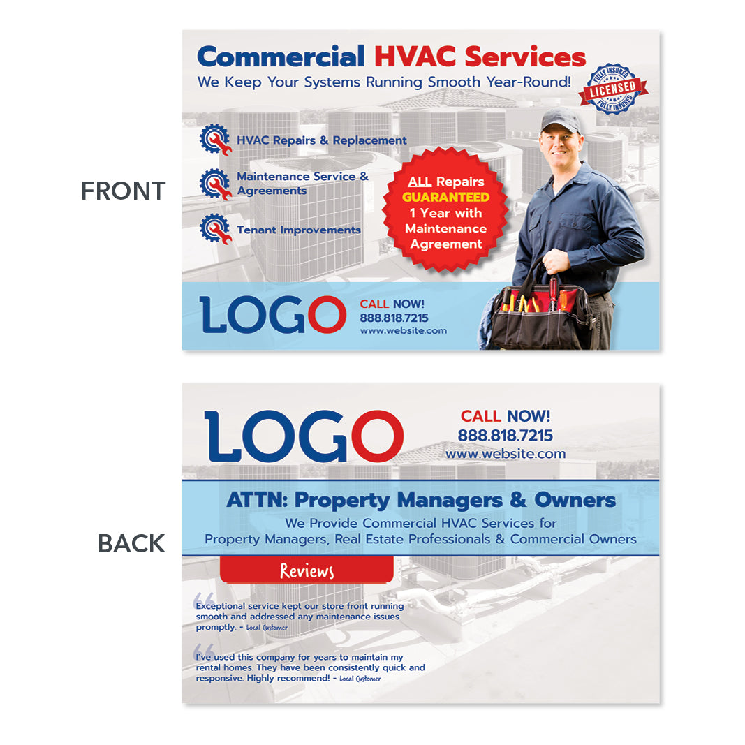Commercial HVAC Maintenance Postcards - High Quality Print Services ...