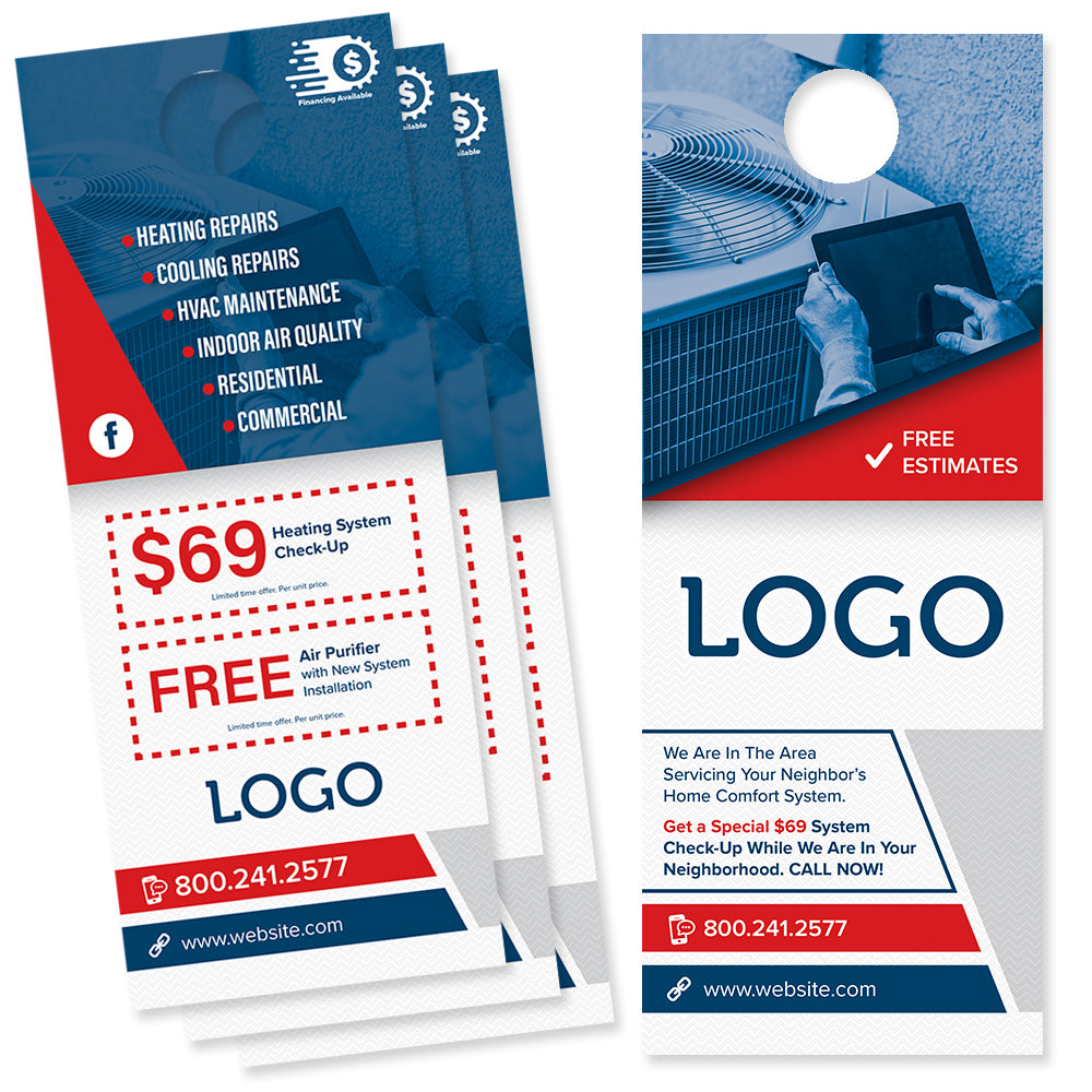HVAC heating Door Hanger - HVAC Print Marketing Designs – Footbridge ...
