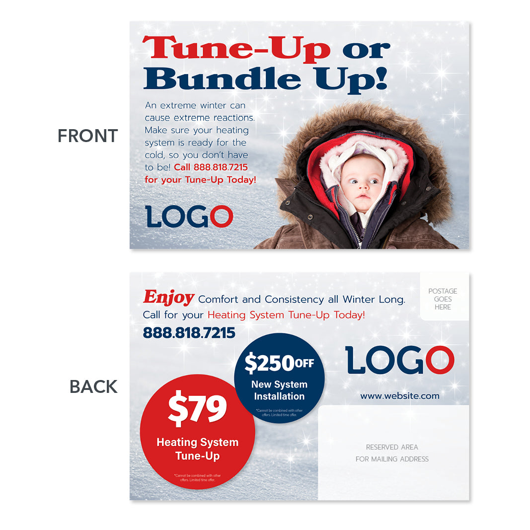 Heating Direct Mail HVAC Postcard - Design Print Services – Footbridge ...