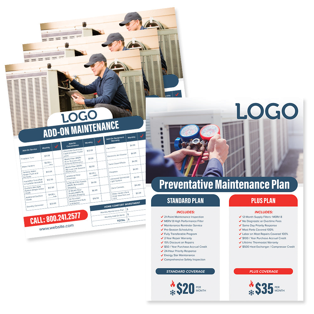 HVAC Maintenance Service Plan Flyer- Design Print Service – Footbridge ...