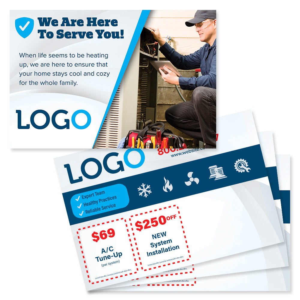 Air Conditioning Maintenance Direct Mail Postcard - HVAC Print Designs ...