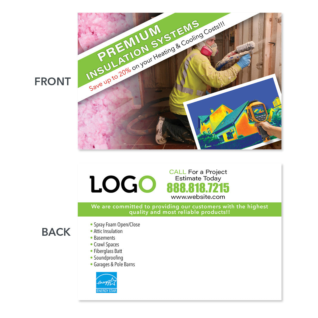Insulation Systems Contractor Postcard - Design Print Services ...