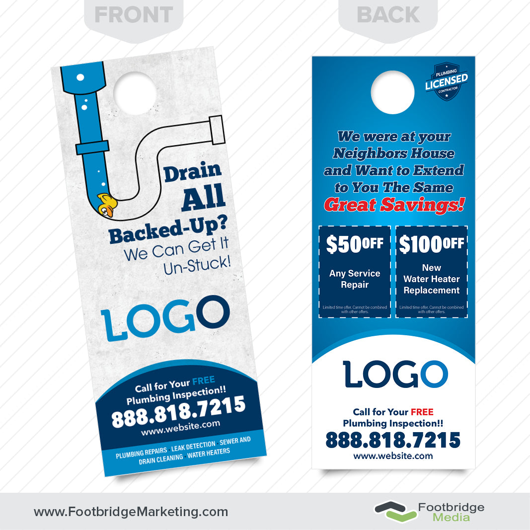 Door Hangers for Plumbers - Drain Clearing Designs - Print Service ...