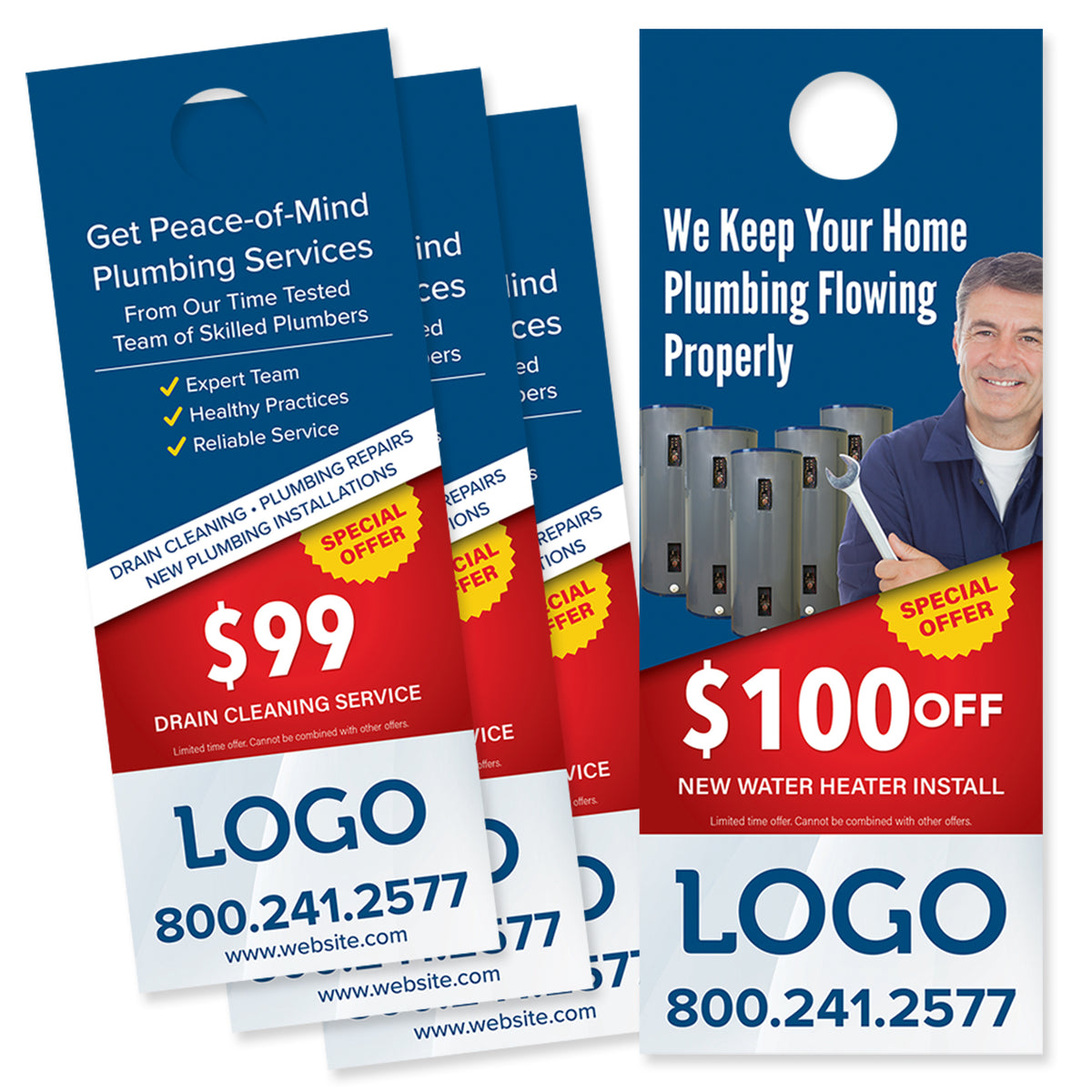 Door Hangers for Plumbers - Water Heater Door Hanger Design ...