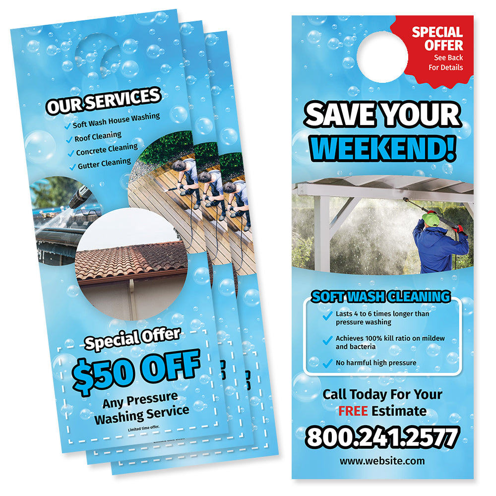 Power Washing Door Hanger - Designed & Printed - FREE Shipping ...