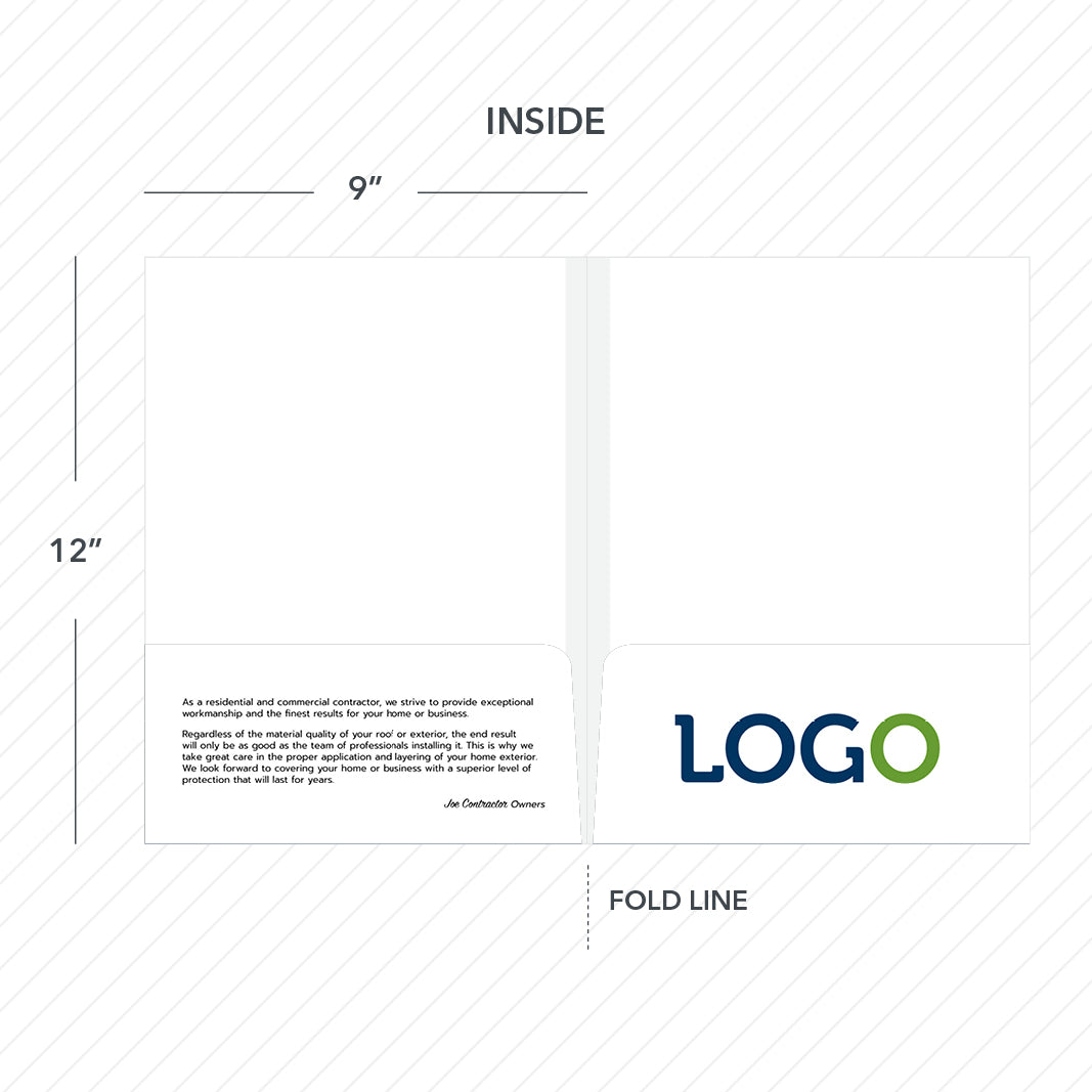 Roofing Contractor Presentation Folders - Design Print Service ...