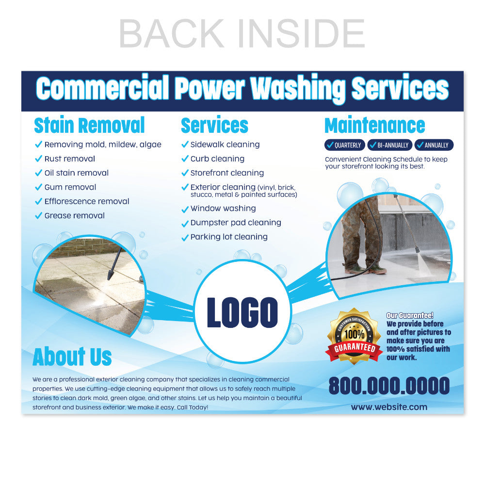 Pressure Washing Trifold Brochure - Commercial Design Print Services ...