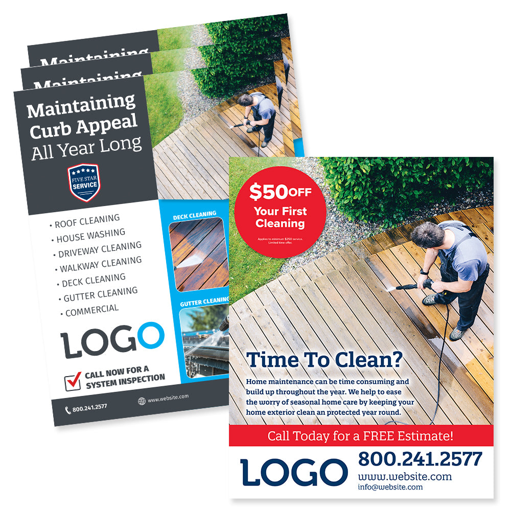 Pressure Washing Flyers - Power Washing Flyer Print Design Services ...