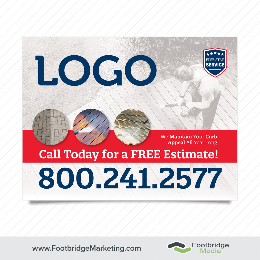 Pressure Washing Yard Signs - Power Washing Yard Sign Design – Footbridge Marketing