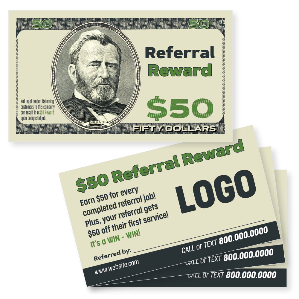 Referral Business Card - Referral Reward Business Card Design ...