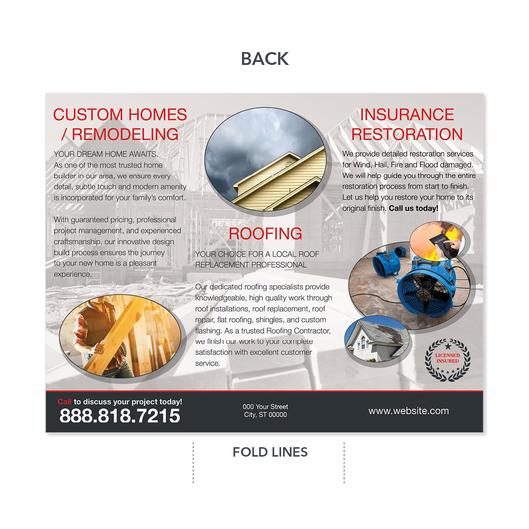 Remodeling Contractor Trifold Brochure - Design Print Services ...