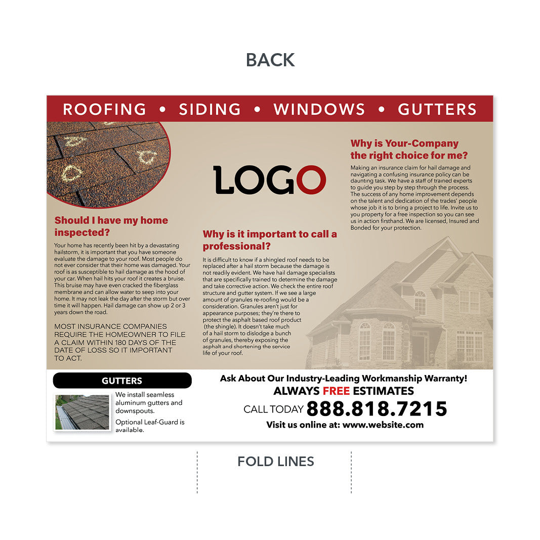 Roofing Trifold Brochure - High Quality Design Print Services ...
