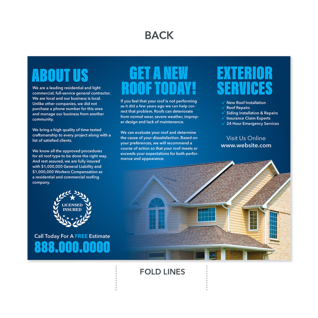 Roofing Trifold Brochure - High Quality Design Print Services ...