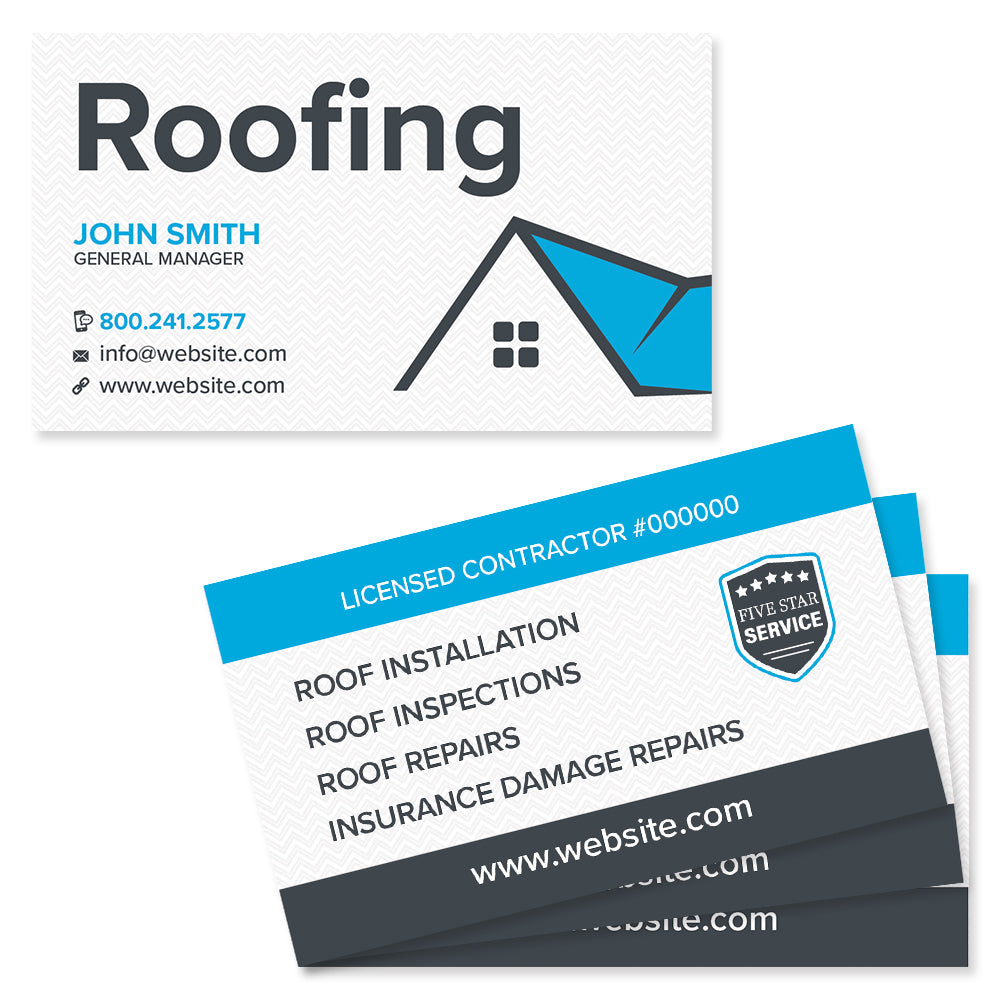 Roofing Business Card Design - Roofer Printing Marketing Service ...