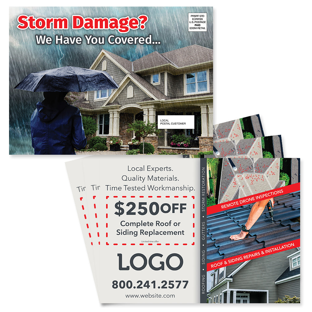 Hail, Wind or Storm Damage EDDM Postcards - Roofing Print Design ...